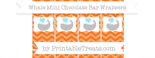 Pumpkin Orange Chevron Whale Mini Chocolate Bar Wrappers — Printable ...