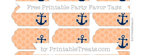 Pumpkin Orange Fish Scale Pattern Nautical Party Favor Tags — Printable ...