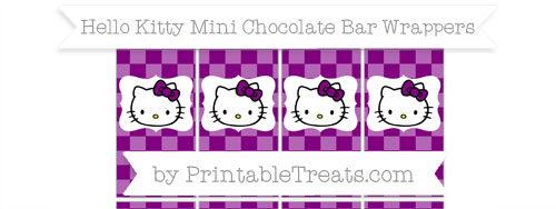 Free Purple Checker Pattern Hello Kitty Mini Chocolate Bar Wrappers ...