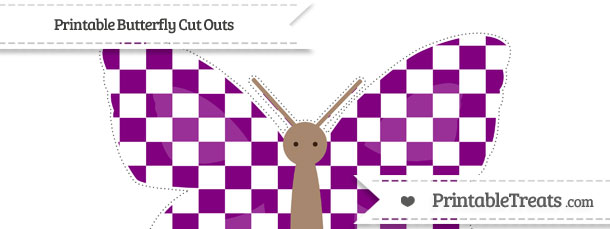 Free Purple Checker Pattern Large Butterfly Cut Outs — Printable Treats.com