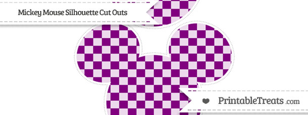 Purple Checker Pattern Large Mickey Mouse Silhouette Cut Outs ...