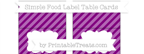 Free Purple Diagonal Striped Simple Food Labels — Printable Treats.com