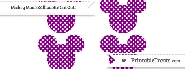 Purple Dotted Pattern Small Mickey Mouse Silhouette Cut Outs ...