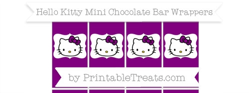 Free Purple Hello Kitty Mini Chocolate Bar Wrappers — Printable Treats.com
