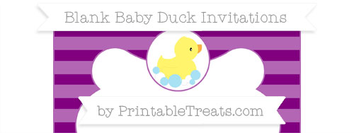 Free Purple Horizontal Striped Blank Baby Duck Invitation — Printable ...
