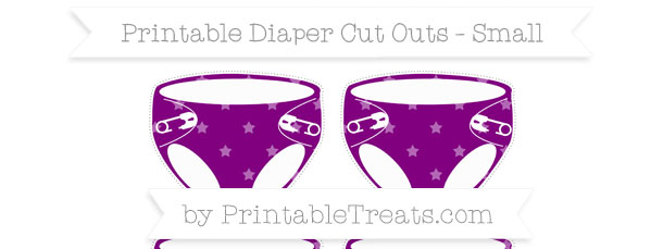 Purple Star Pattern Small Baby Diaper Cut Outs — Printable Treats.com