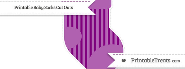 Purple Striped Extra Large Baby Socks Cut Outs — Printable Treats.com