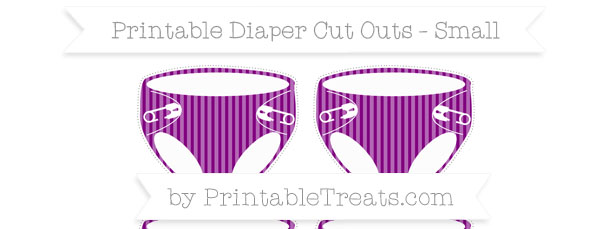 Purple Striped Small Baby Diaper Cut Outs — Printable Treats.com