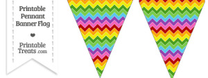 Rainbow Chevron Pennant Banner Flag — Printable Treats.com