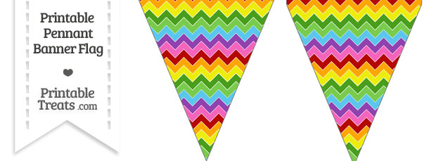 Rainbow Chevron Pennant Banner Flag — Printable Treats.com