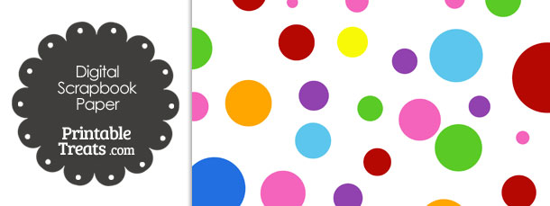 Rainbow Dots Digital Scrapbook Paper — Printable Treats.com