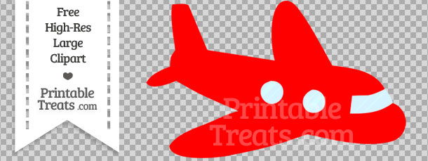 Red Airplane Clipart — Printable Treats.com