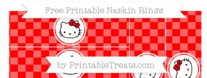 Free Red Checker Pattern Hello Kitty Napkin Rings — Printable Treats.com