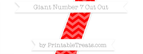 Red Chevron Giant Number 7 Cut Out — Printable Treats.com