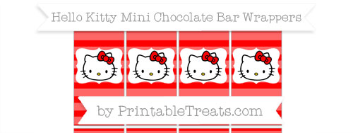 Free Red Horizontal Striped Hello Kitty Mini Chocolate Bar Wrappers ...