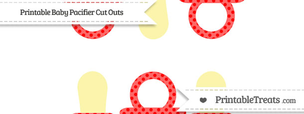 Red Polka Dot Small Baby Pacifier Cut Outs — Printable Treats.com