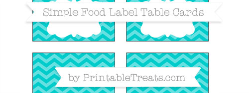 Free Robin Egg Blue Chevron Simple Food Labels — Printable Treats.com