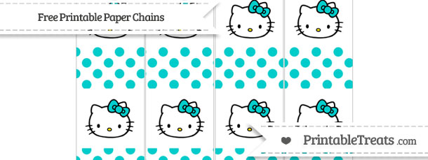 Free Robin Egg Blue Dotted Pattern Hello Kitty Paper Chains — Printable ...