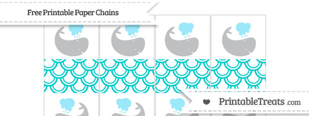 Free Robin Egg Blue Fish Scale Pattern Whale Paper Chains — Printable ...