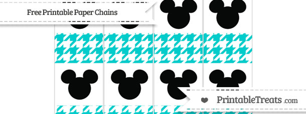 Free Robin Egg Blue Houndstooth Pattern Mickey Mouse Paper Chains ...