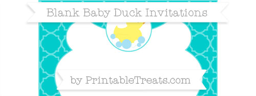 Free Robin Egg Blue Quatrefoil Pattern Blank Baby Duck Invitation ...