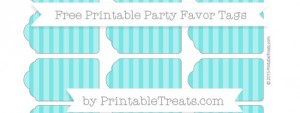 Robin Egg Blue Striped Party Favor Tags — Printable Treats.com