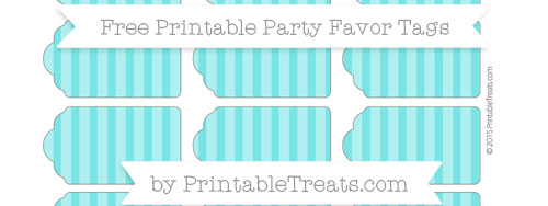 Robin Egg Blue Striped Party Favor Tags — Printable Treats.com