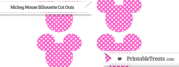 Rose Pink Dotted Pattern Small Mickey Mouse Silhouette Cut Outs ...