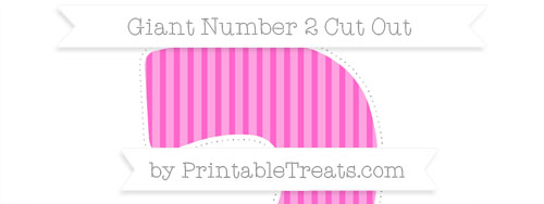 Rose Pink Thin Striped Pattern Giant Number 2 Cut Out — Printable ...