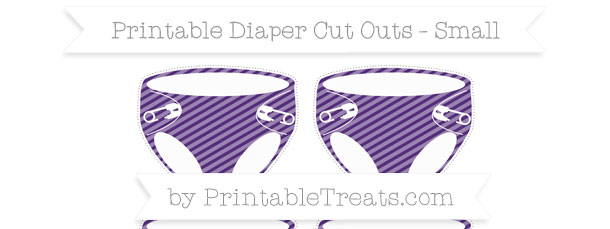 Royal Purple Diagonal Striped Small Baby Diaper Cut Outs — Printable ...
