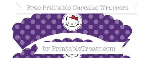 Free Royal Purple Dotted Pattern Hello Kitty Scalloped Cupcake Wrappers ...