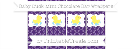 Royal Purple Fish Scale Pattern Baby Duck Mini Chocolate Bar Wrappers ...