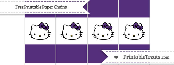 Free Royal Purple Hello Kitty Paper Chains — Printable Treats.com