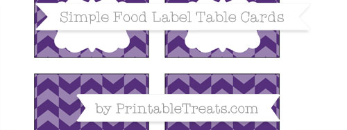 Free Royal Purple Herringbone Pattern Simple Food Labels — Printable ...
