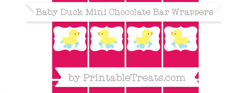 Ruby Pink Baby Duck Mini Chocolate Bar Wrappers — Printable Treats.com