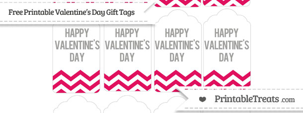 Free Ruby Pink Chevron Valentine’s Day Gift Tags — Printable Treats.com