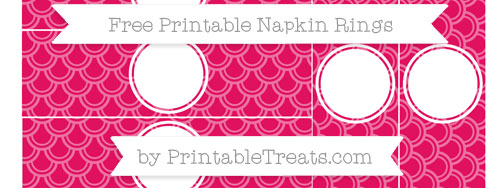 Free Ruby Pink Fish Scale Pattern Blank Napkin Rings — Printable Treats.com