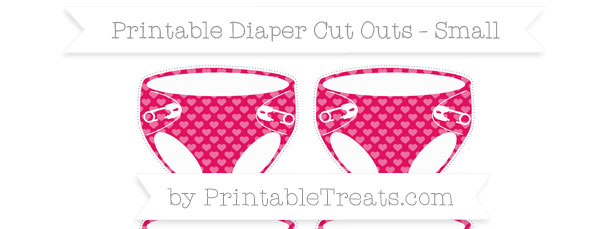 Ruby Pink Heart Pattern Small Baby Diaper Cut Outs — Printable Treats.com