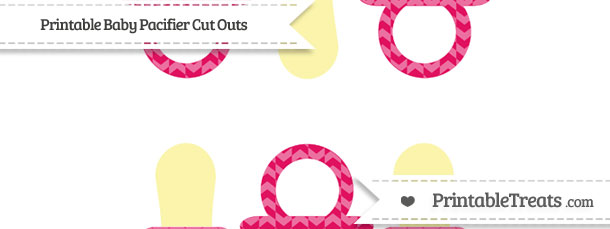 Ruby Pink Herringbone Pattern Small Baby Pacifier Cut Outs — Printable ...
