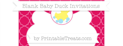 Free Ruby Pink Quatrefoil Pattern Blank Baby Duck Invitation ...