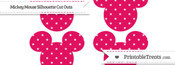Ruby Pink Star Pattern Medium Mickey Mouse Silhouette Cut Outs ...