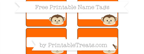 Free Safety Orange Boy Monkey Name Tags — Printable Treats.com