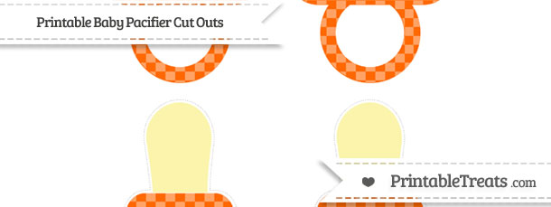 Safety Orange Checker Pattern Medium Baby Pacifier Cut Outs — Printable ...