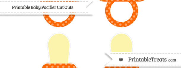 Safety Orange Dotted Pattern Medium Baby Pacifier Cut Outs — Printable ...