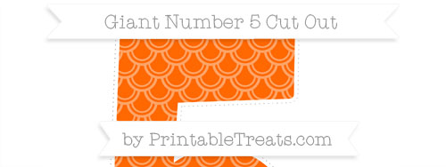 Safety Orange Fish Scale Pattern Giant Number 5 Cut Out — Printable ...