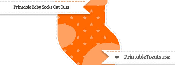 Safety Orange Star Pattern Extra Large Baby Socks Cut Outs — Printable ...