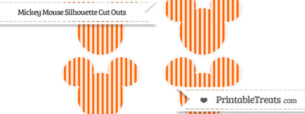 Safety Orange Striped Small Mickey Mouse Silhouette Cut Outs ...