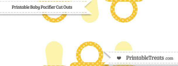 Saffron Yellow Dotted Pattern Small Baby Pacifier Cut Outs — Printable ...