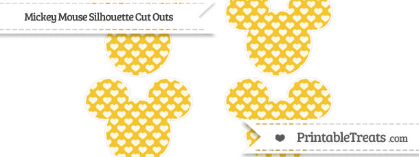 Saffron Yellow Heart Pattern Small Mickey Mouse Silhouette Cut Outs ...