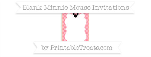 Free Salmon Pink Checker Pattern Blank Minnie Mouse Invitation ...